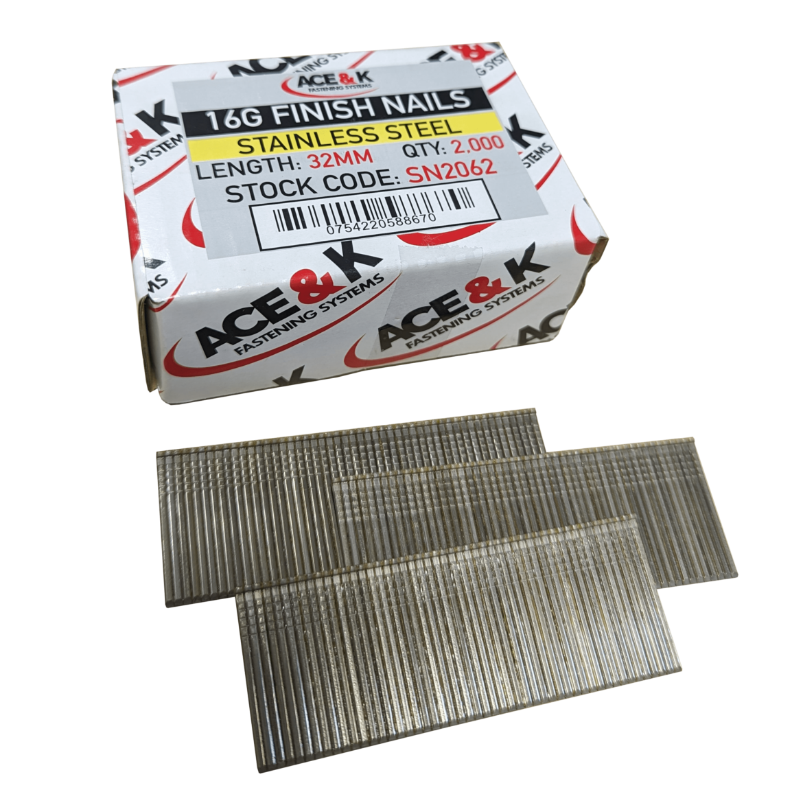 16G Stainless Steel Finish Nails - Alpha Pneumatic Supplies