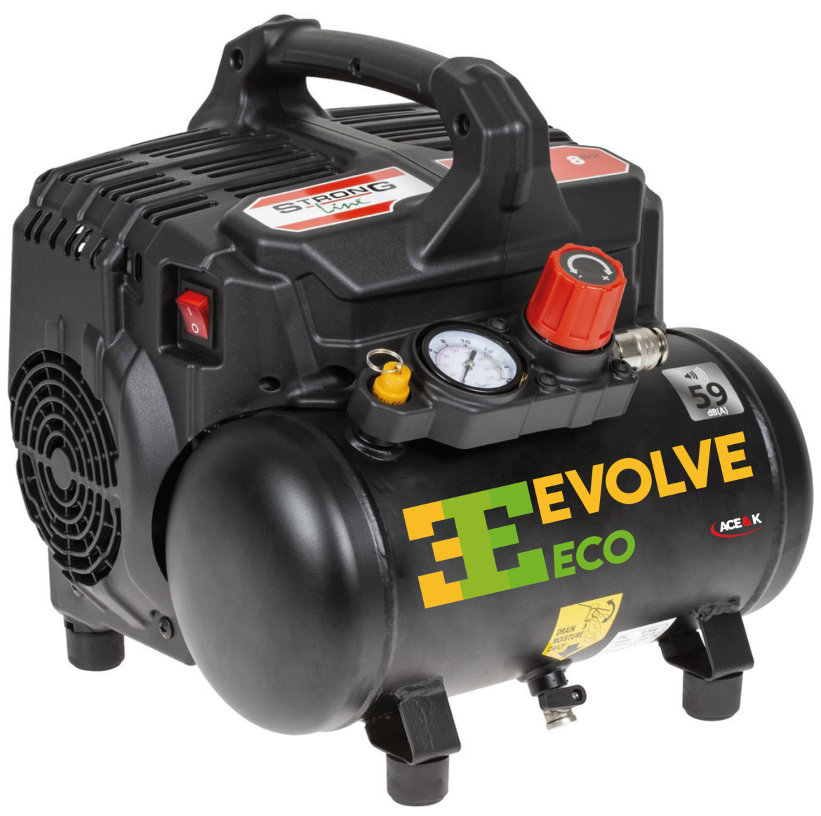 ACE & K Evolve Ultra Quiet 6L Air Compressor - Alpha Pneumatic Supplies