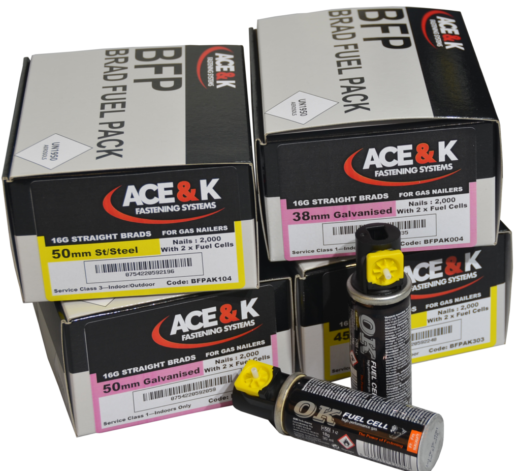 BFP - 16G 2nd Fix Finish Brad Fuel Packs - Alpha Pneumatic Supplies